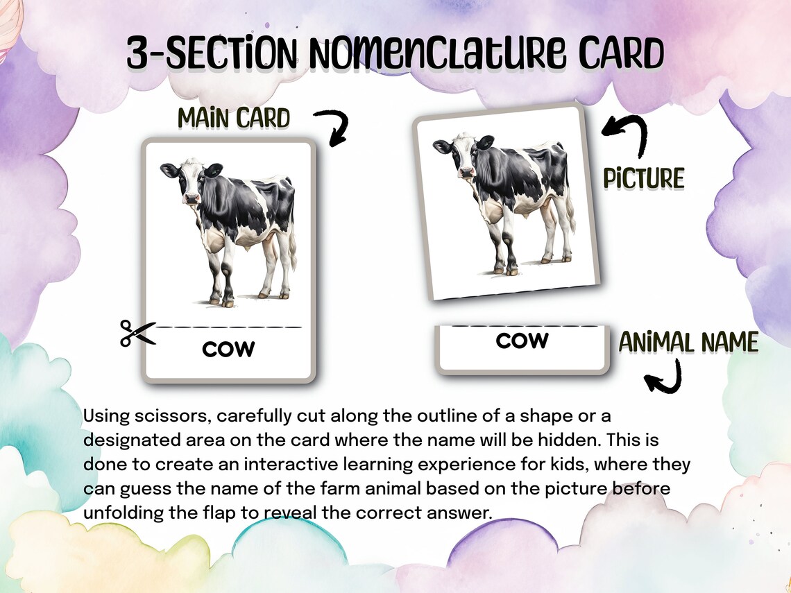 Farm Animals Editable Toy Flashcards, Education Learning Material ...