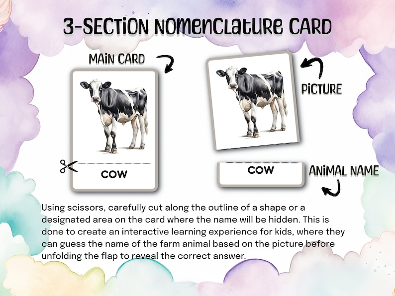 Farm Animals Editable Toy Flashcards, Education Learning Material ...