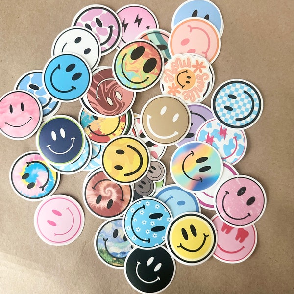 Smiley Face Stickers - Etsy