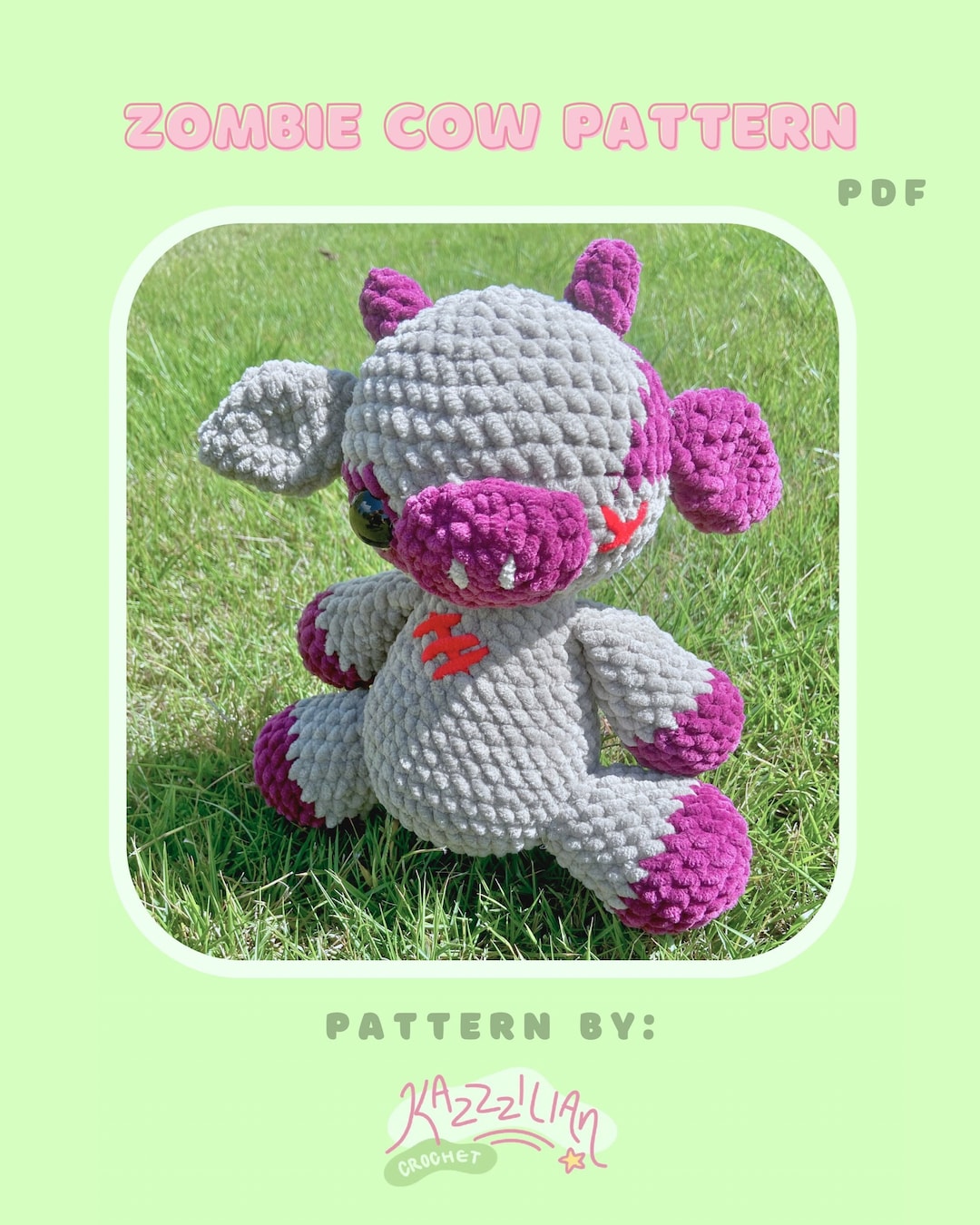 PATTERN Crochet Zombie Cow Crochet Tutorial, DIY Amigurumi ...