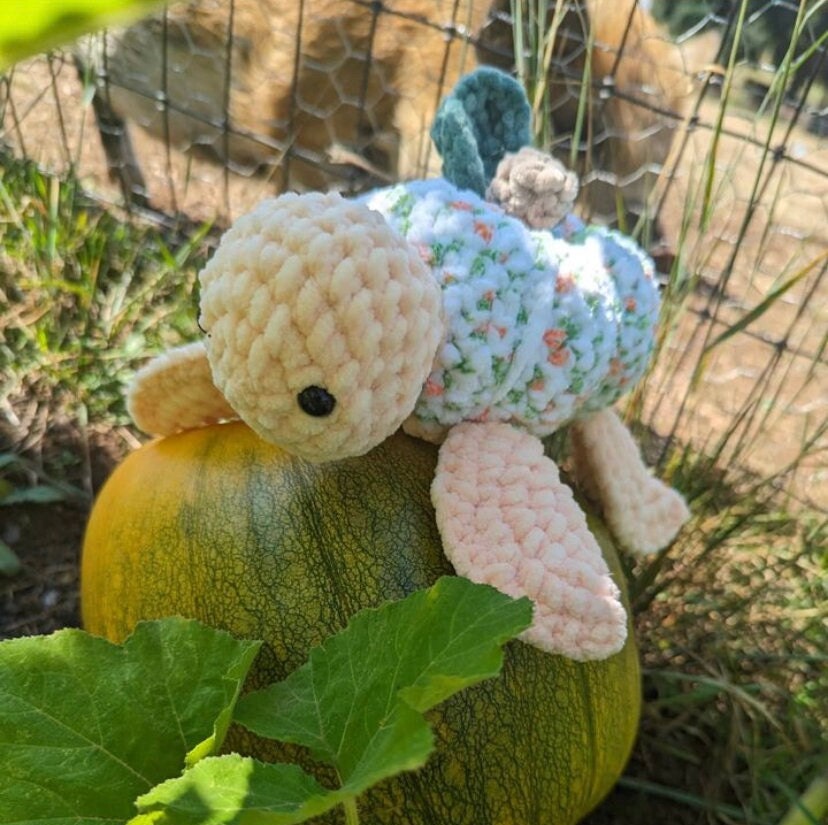 PATTERN Crochet Pumpkin Turtle Crochet Tutorial, DIY Amigurumi, Turtle ...