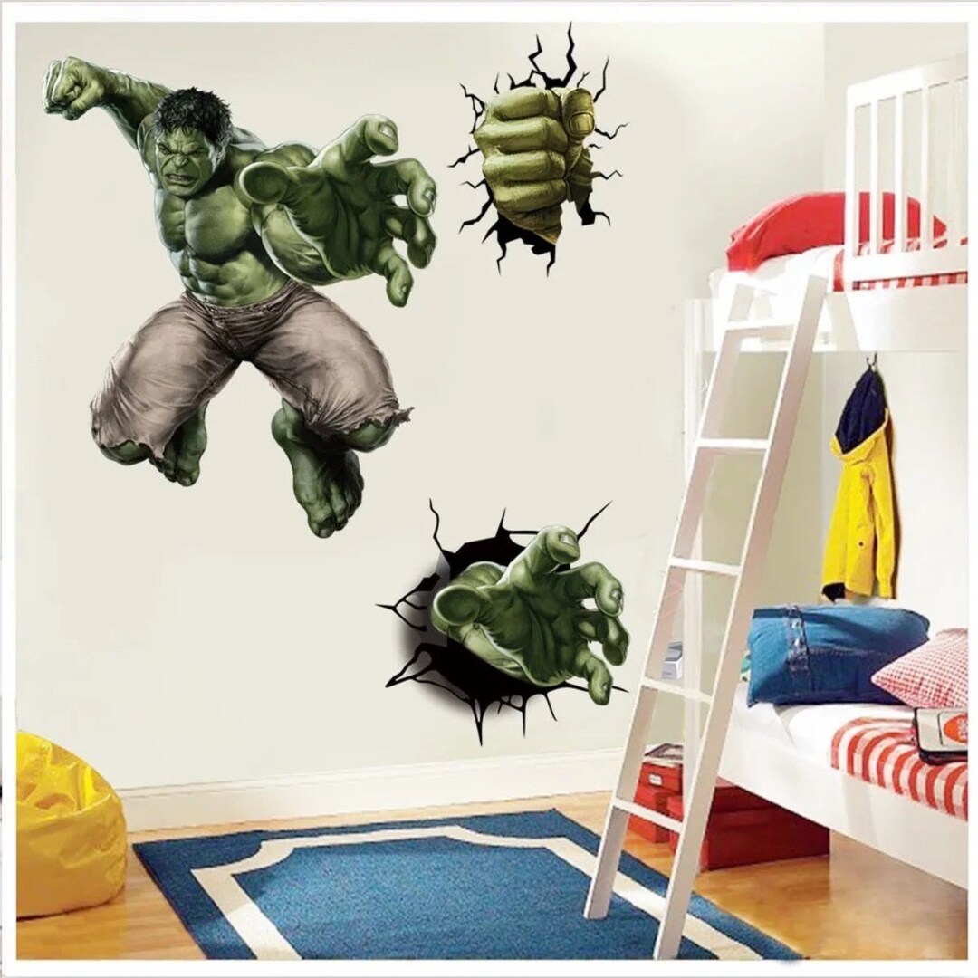 Hulk Wall Decal - Custom Kids Room Decor - Superhero Wall Art - Kids ...