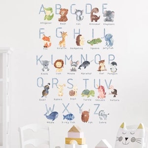 Cartoon Animals ABC Wall Decal - Educational Alphabet Sticker - Kids ...