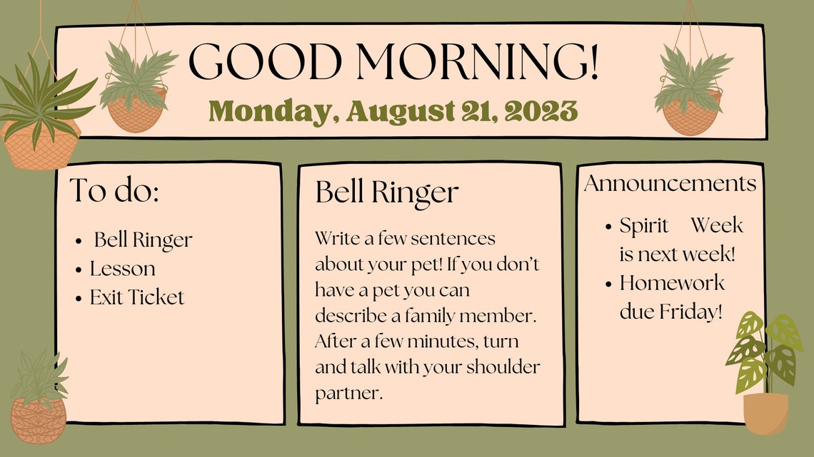 Editable Weekly Lesson Slides L Weekly Agenda L Boho Classroom - Etsy