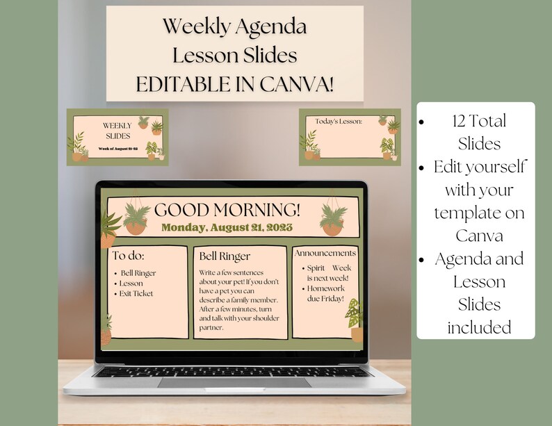 Editable Weekly Lesson Slides L Weekly Agenda L Boho Classroom - Etsy