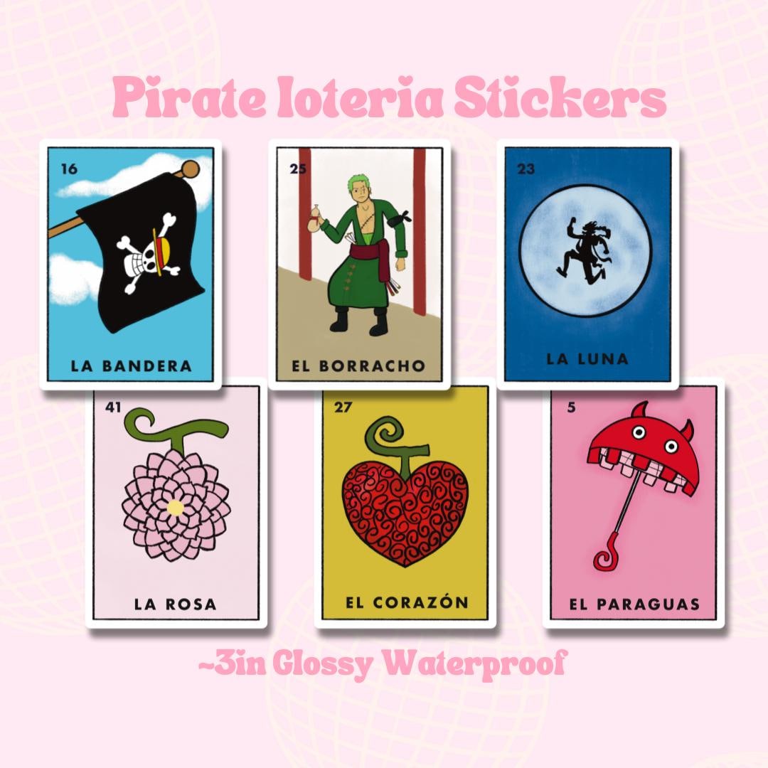 Pirate Loteria Sticker || Waterproof Die Cut Sticker, Glossy Vinyl ...