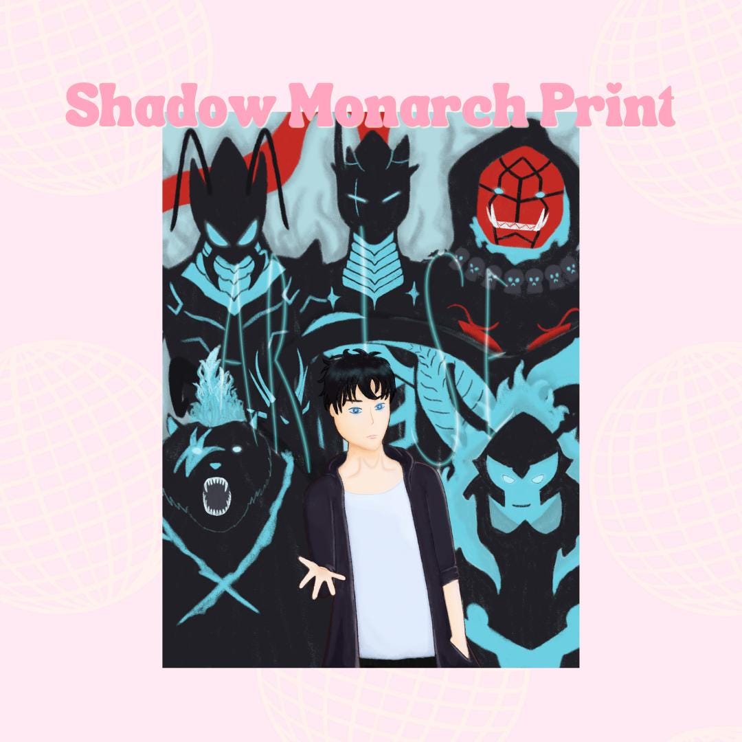 Shadow Monarch Fanart Print || Digital Art, Anime, Manhwa, Art Print - Etsy