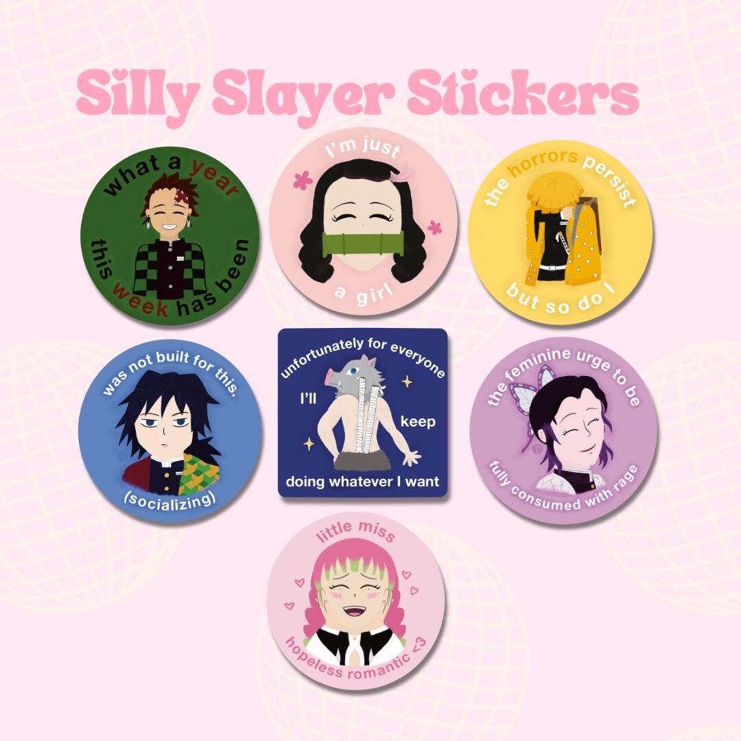 Silly Slayer Stickers || Waterproof Die Cut Sticker, Glossy Vinyl ...