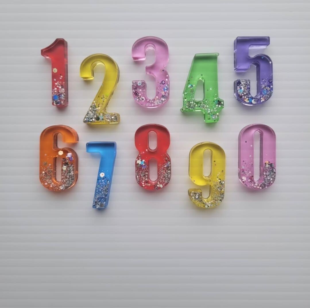 Transparent Resin Numbers (alphabet Available) - Etsy