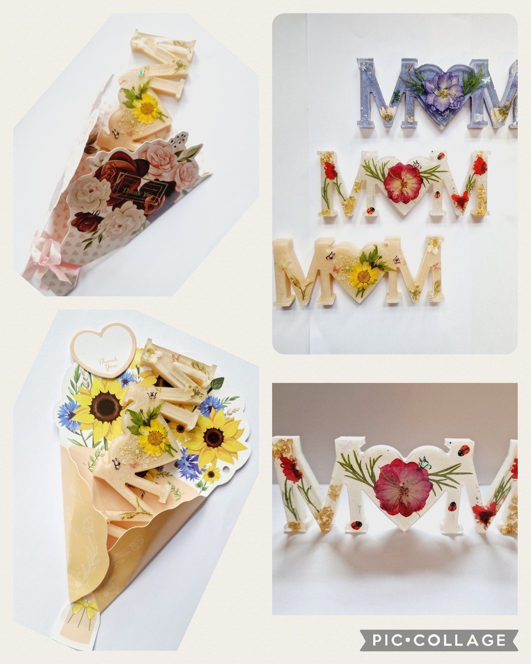 Various Designs -free Standing Dried Flower Mum Text - Etsy
