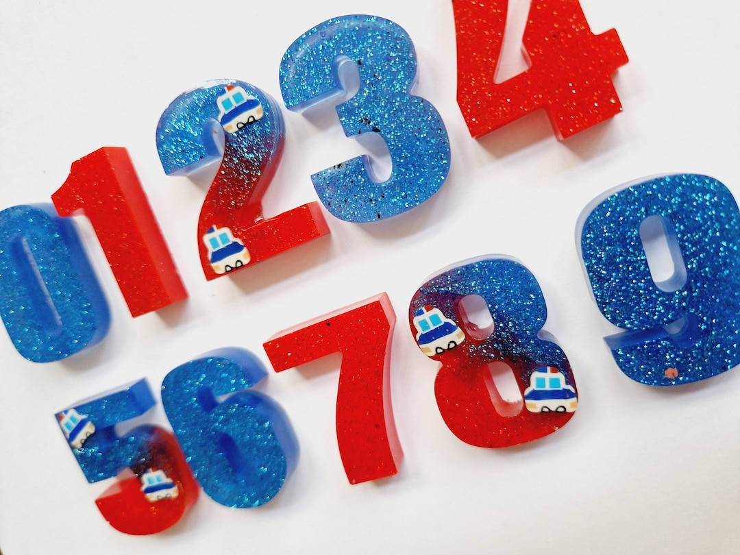 Police Car Inspired Resin Numbers - Etsy