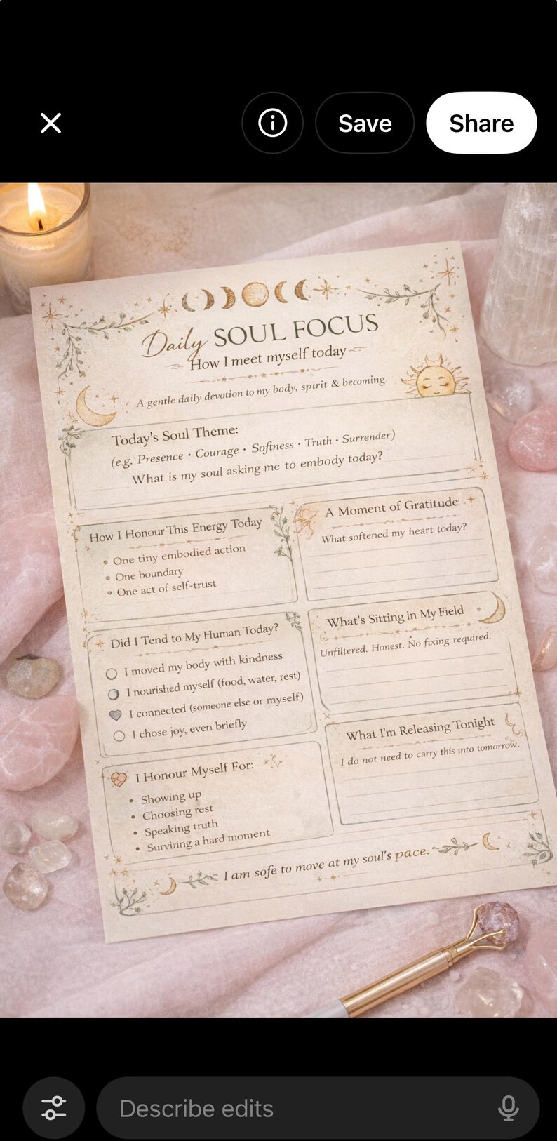 Daily Mindful Planner | Printable Spiritual To-do List - Etsy