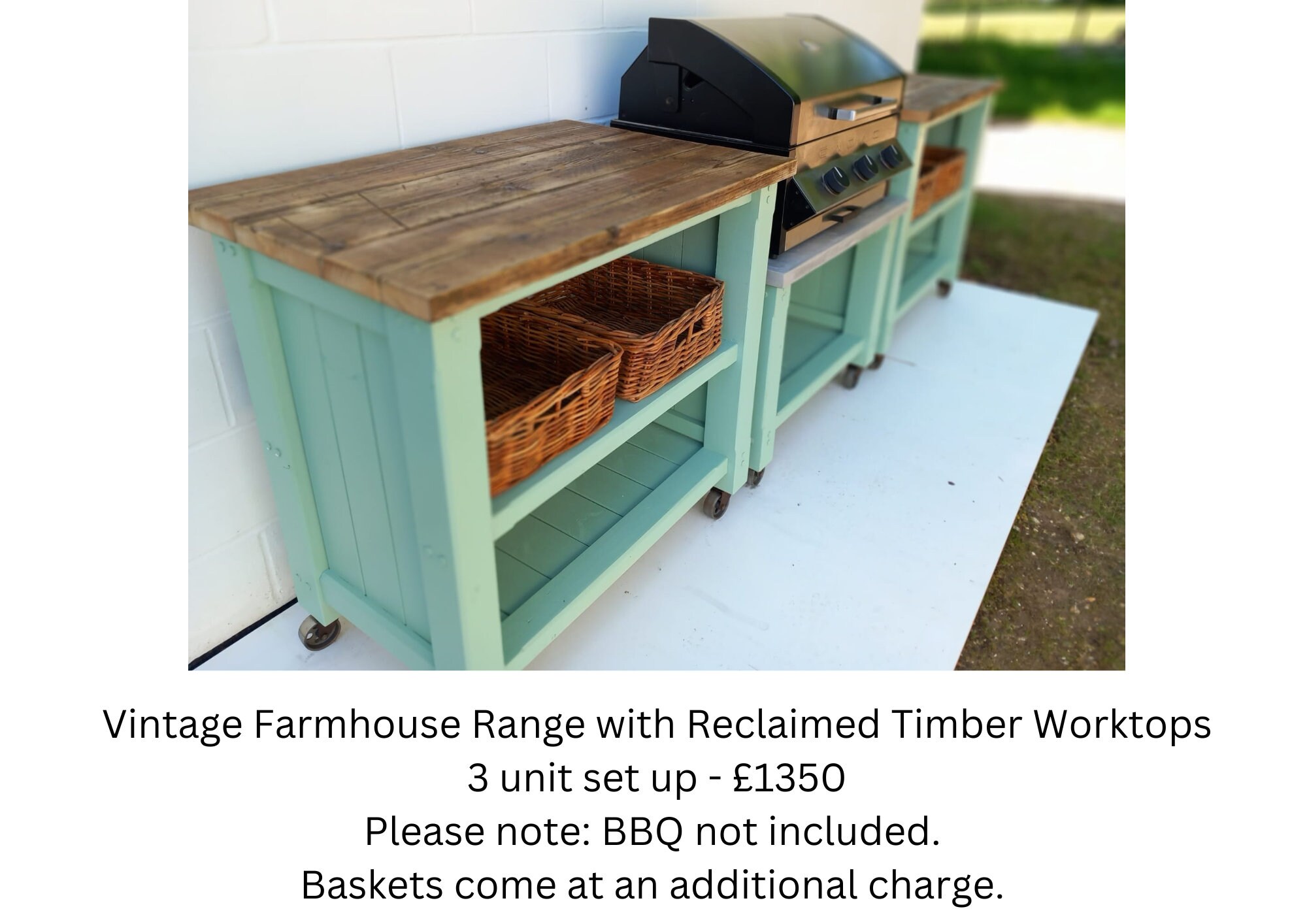Rustic Outdoor Kitchen, Vintage Farmhouse, Reclaimed Timber, BBQ Table ...