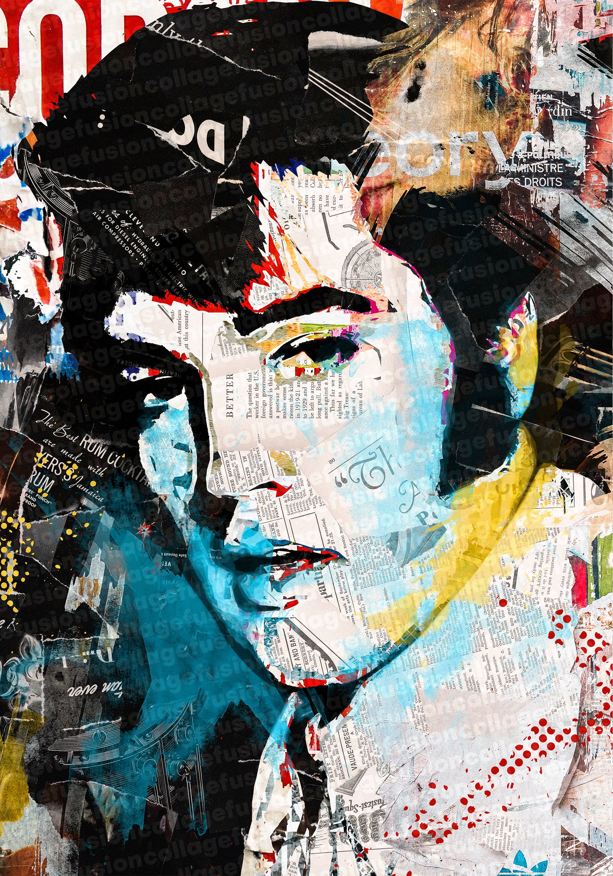 Elvis Presley Digital Collage, Wall Art, Wall Art DIGITAL DOWNLOAD to ...