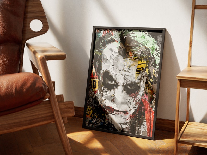 Joker - the Dark Knight, Digital Collage, Wall Art, Wall Art DIGITAL ...