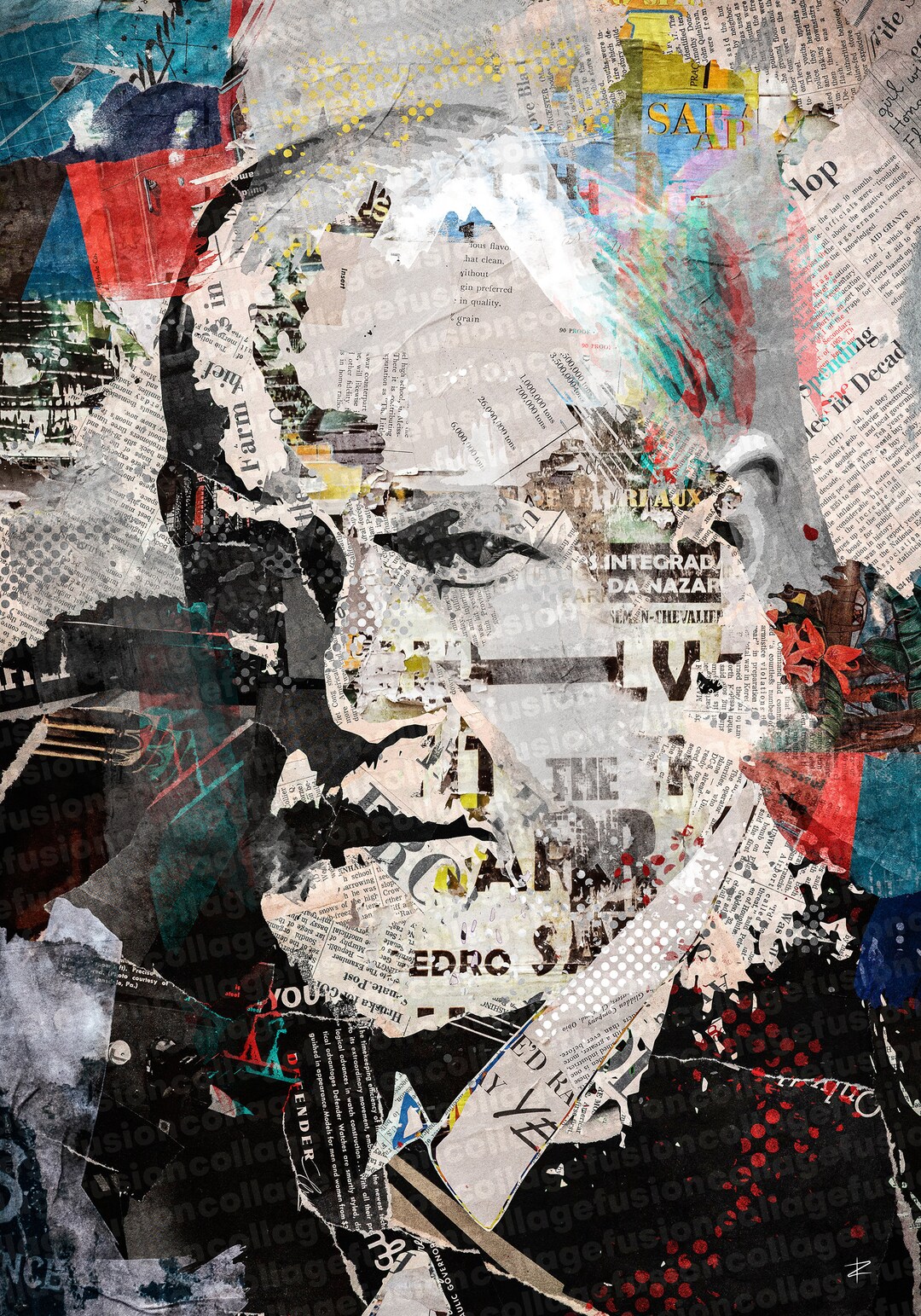 Sigmund Freud Digital Collage, Wall Art, Wall Art DIGITAL DOWNLOAD to ...