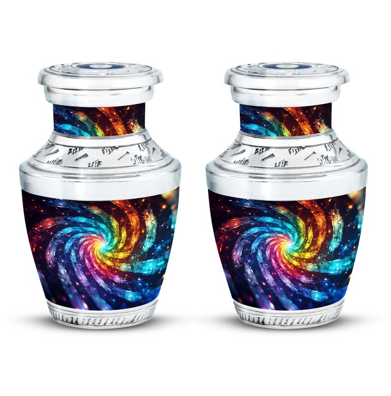 Colorful Space-themed Cremation Urn for Human Ashes Modern Urn ...