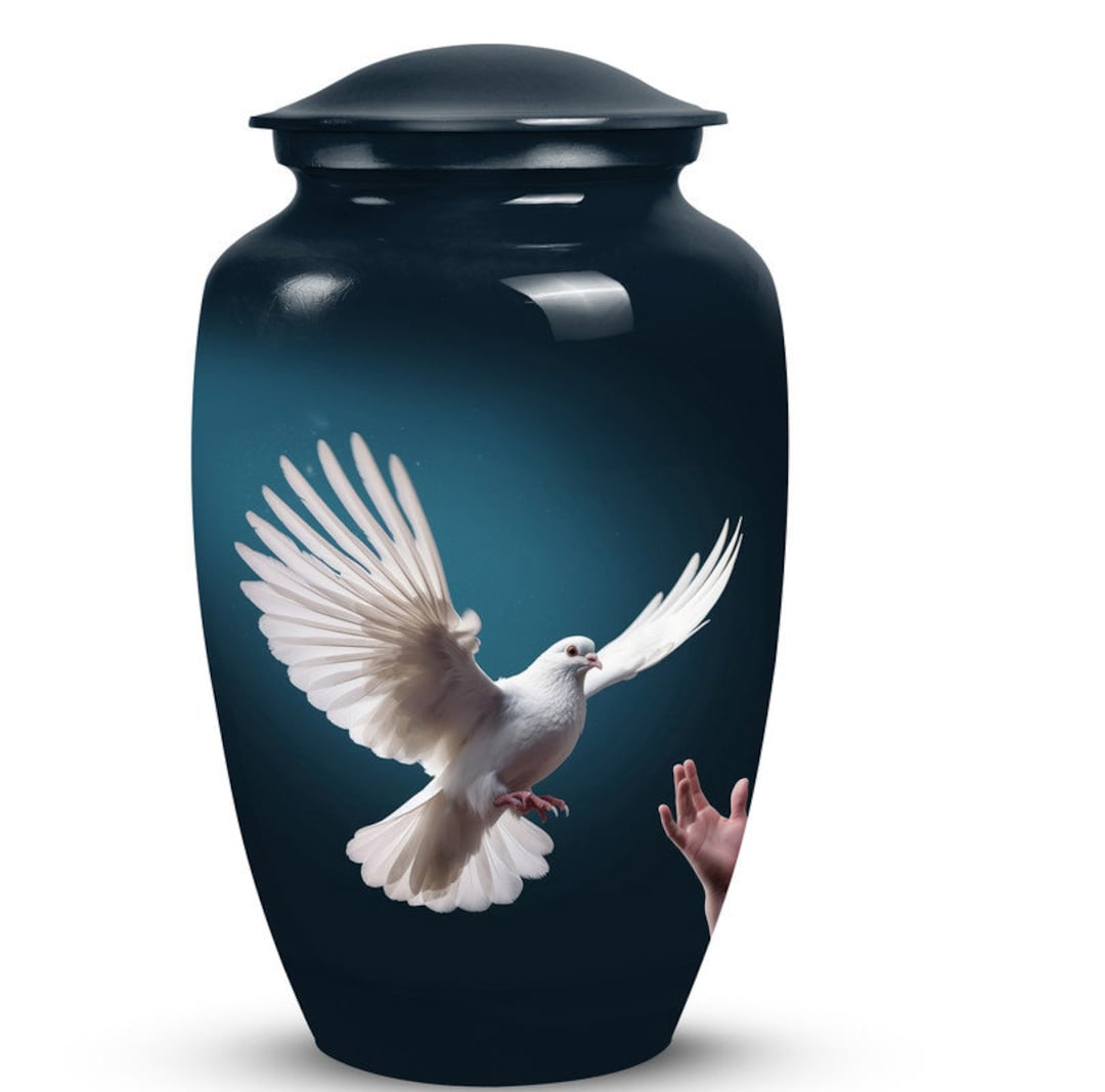 Peaceful Urn, Dove Design for Adult Human Ashes, Personalized Urn for ...