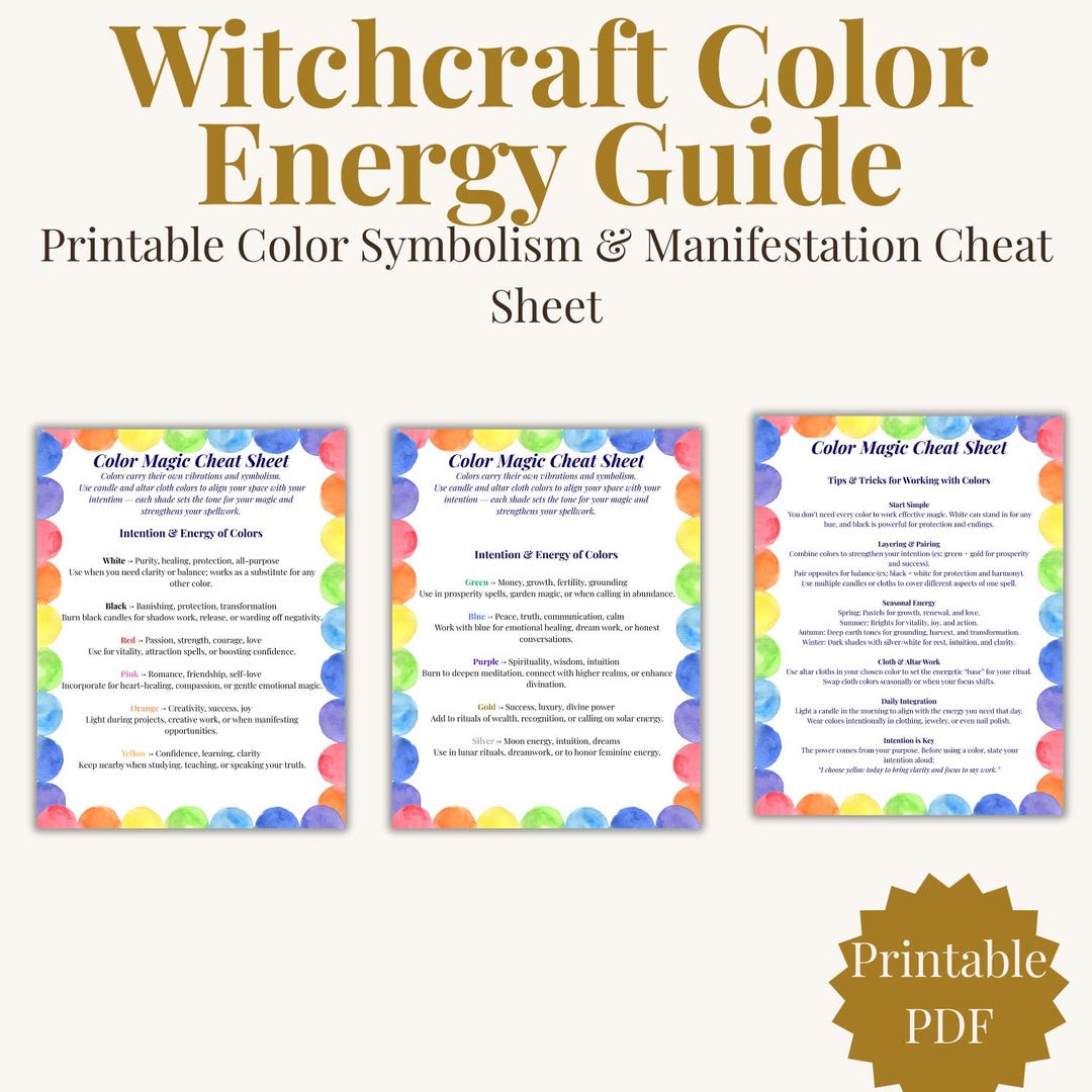 Witchcraft Color Energy Guide – Printable Color Symbolism ...