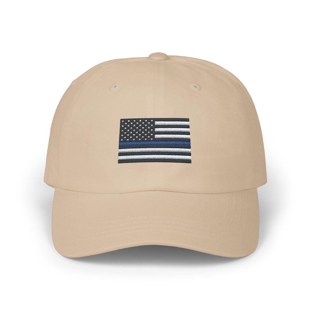Embroidered Thin Blue Line Dad Cap, Police Support Hat, Law Enforcement ...