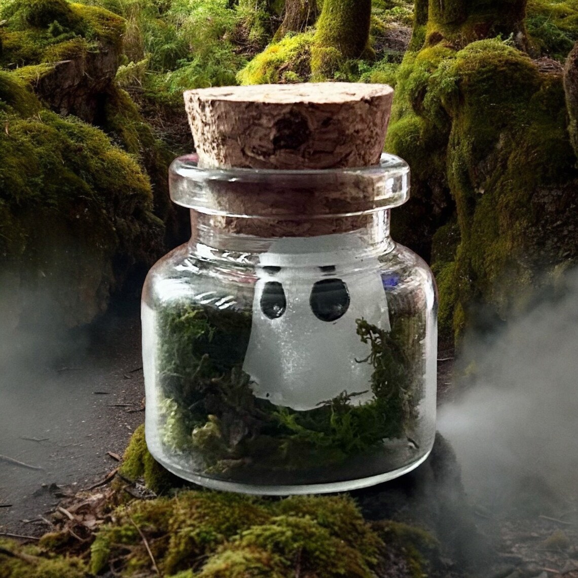 Miniature Ghost in Bottle, Halloween Decor, Tiny Ghost, Ghost ...