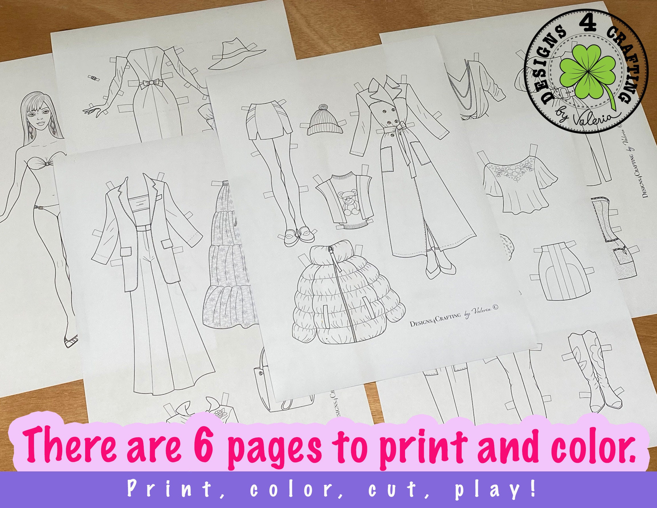 Printable Paper Dolls Bundle, Paper Dolls Set With Mix-and-match ...