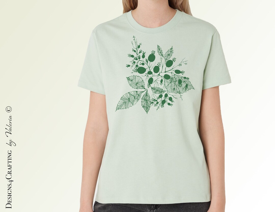 Sage Green Art, Botanical Line Art, 5 Colours Bundle, Botanical Wall ...