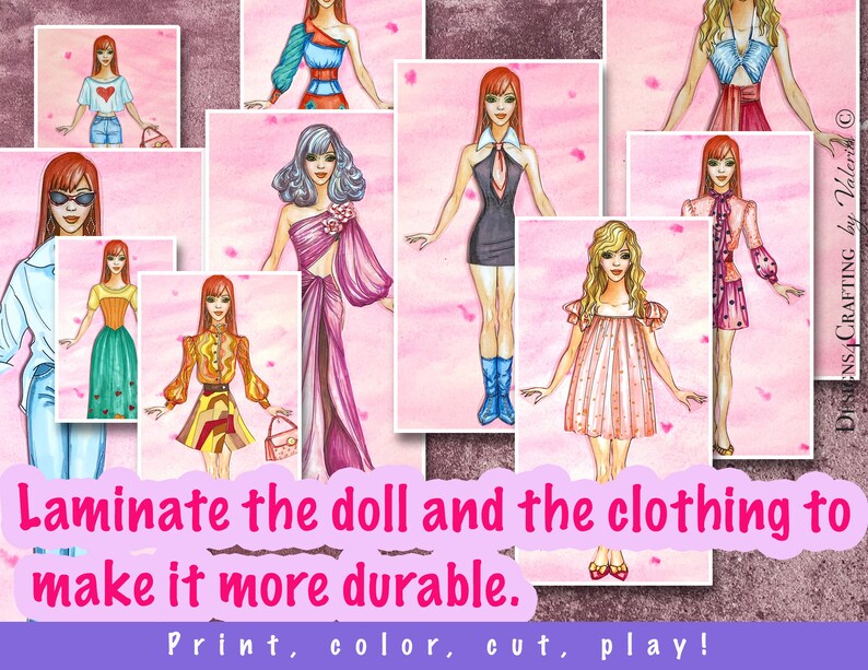 Printable Paper Dolls Bundle, Paper Dolls Set With Mix-and-match ...