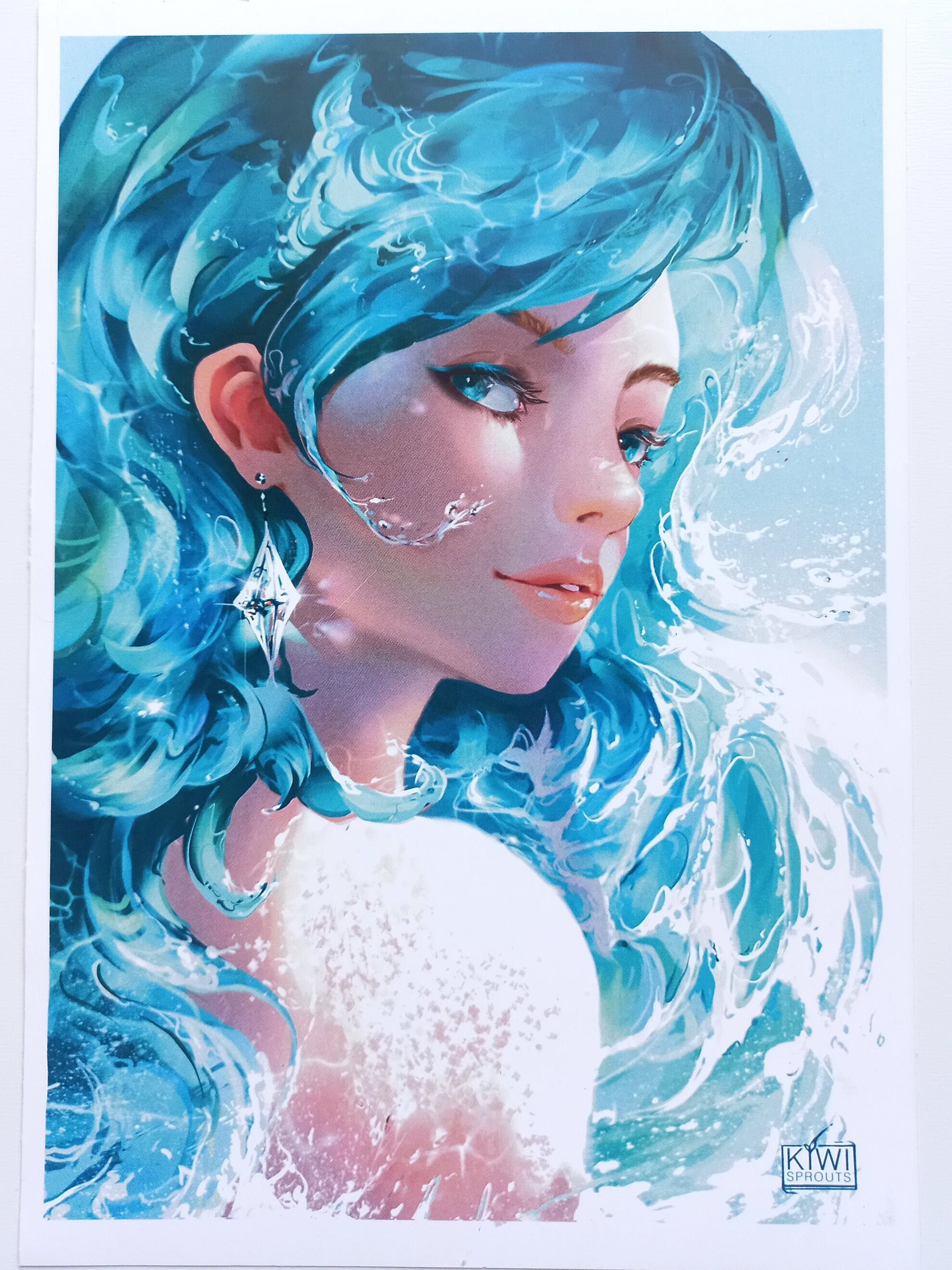 Ocean Girl Anime Art Print - Etsy