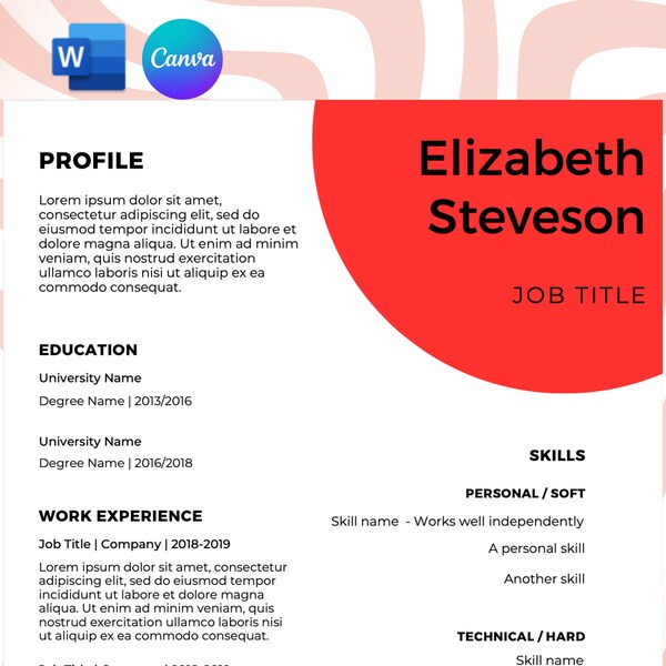 Beautiful Cv Template - Etsy