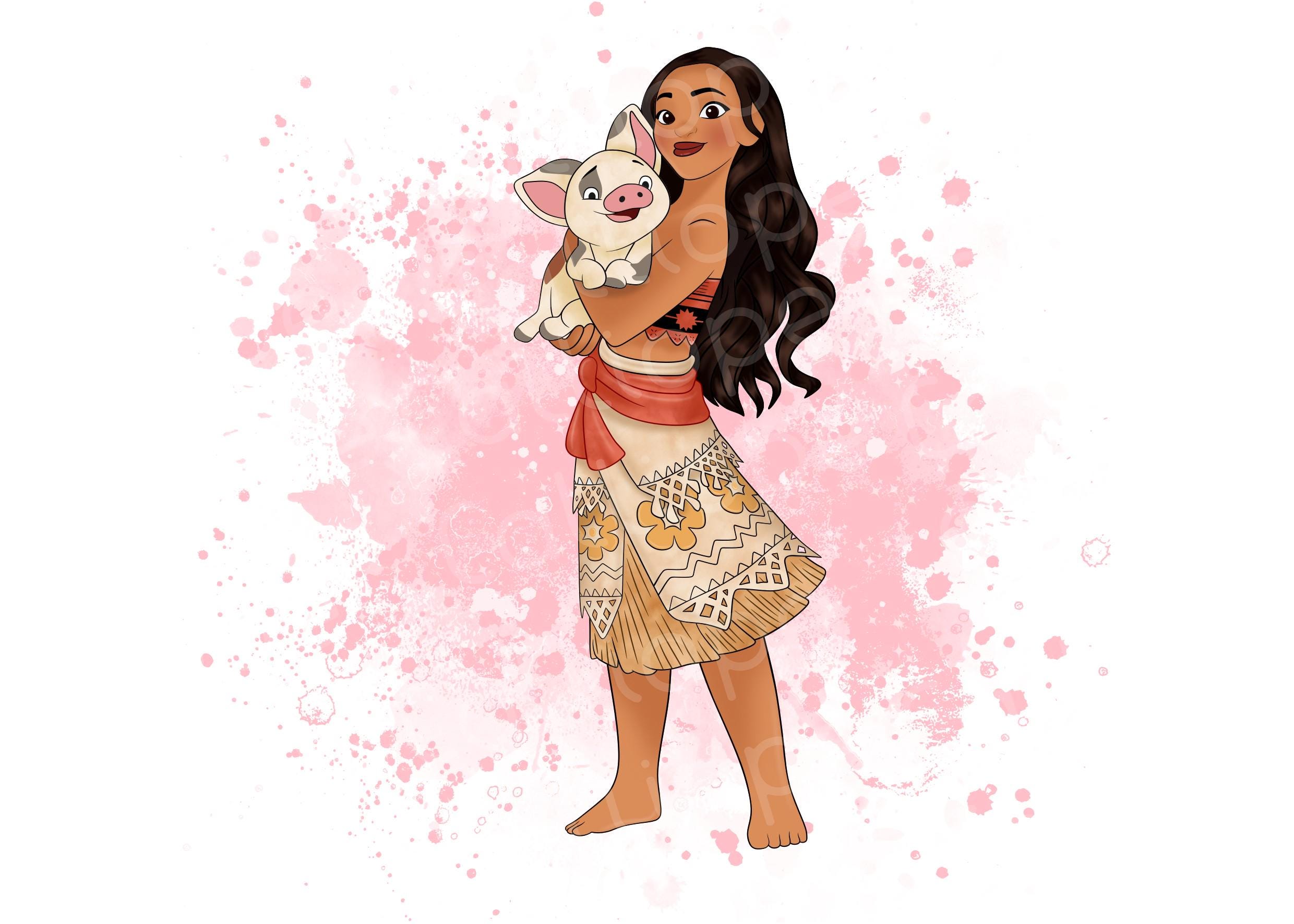 Moana Clipart, Vaiana Clipart, Princess Clip Art, Watercolor Princess ...