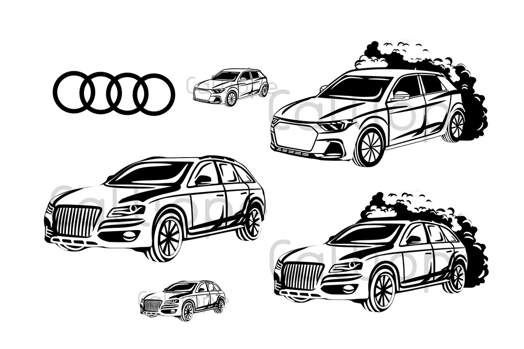 Vector Drawings of Audi Car, Dxf, Svg, Ai - Etsy