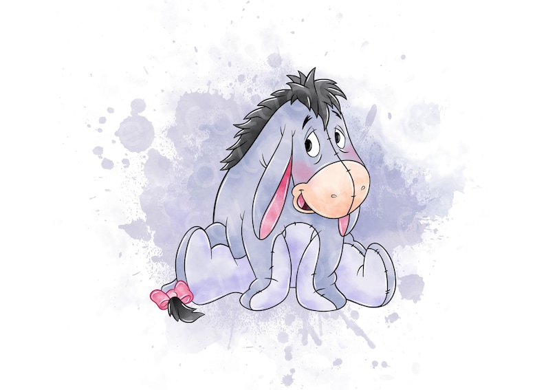 Eeyore Watercolor Clipart: Winnie the Pooh Illustration (digital File ...