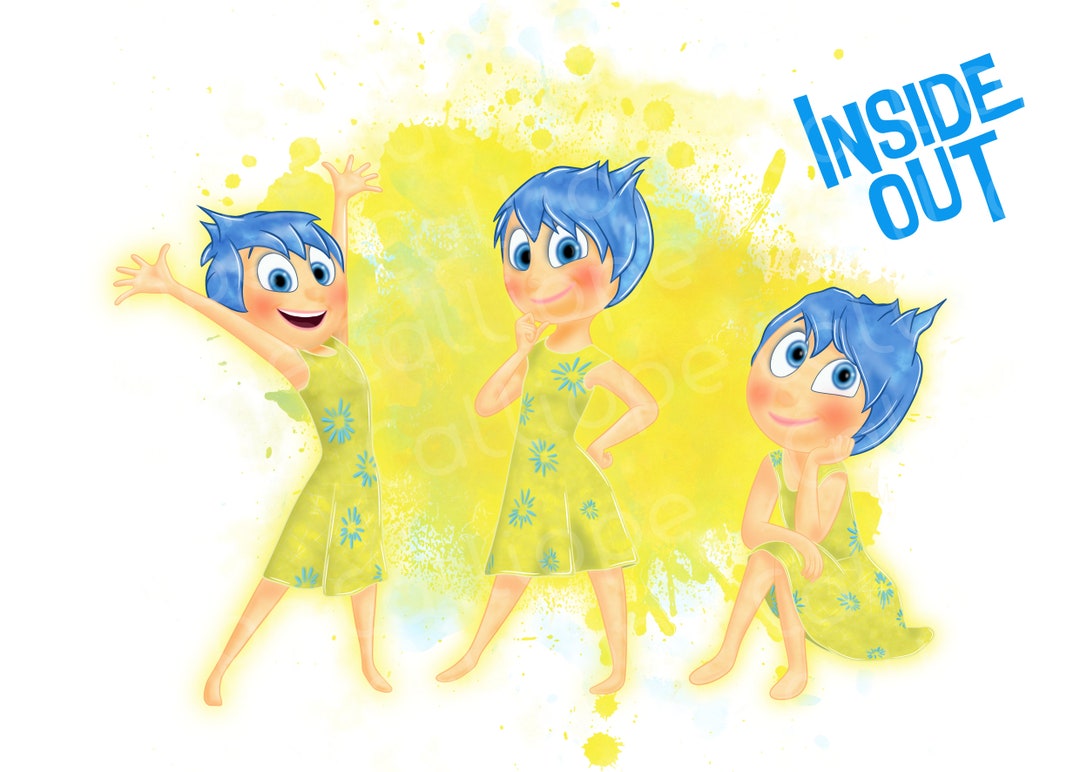 Joy, Inside Out Watercolor Clipart, Cute Cartoon, PNG, High Resolution ...