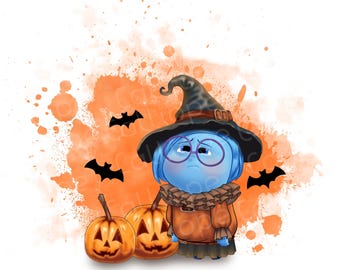 Sadness, Inside Out Watercolor Clipart, Cute Cartoon, PNG, High ...