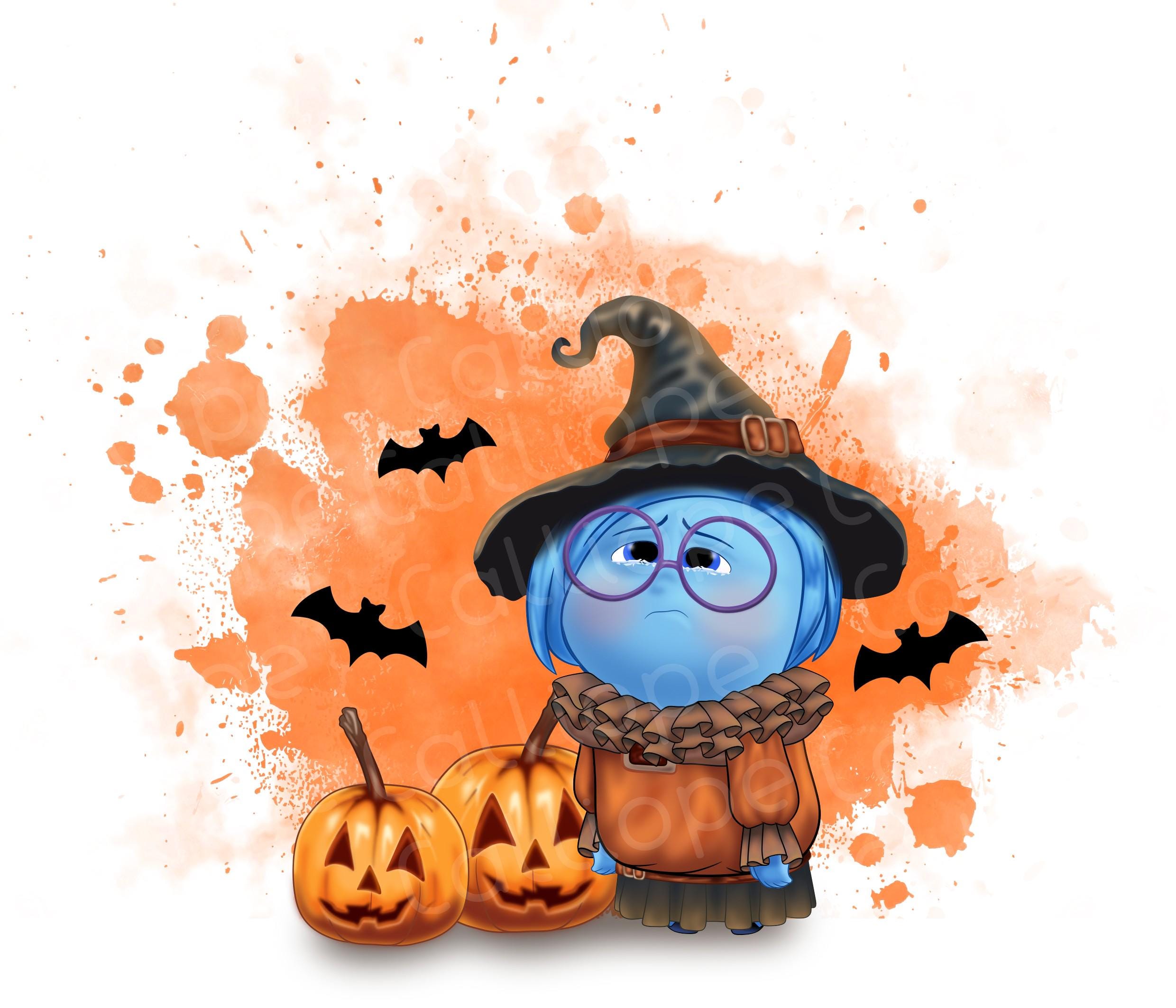 Sadness Inside Out Halloween Clipart: Witch Costume, Pumpkins (digital ...