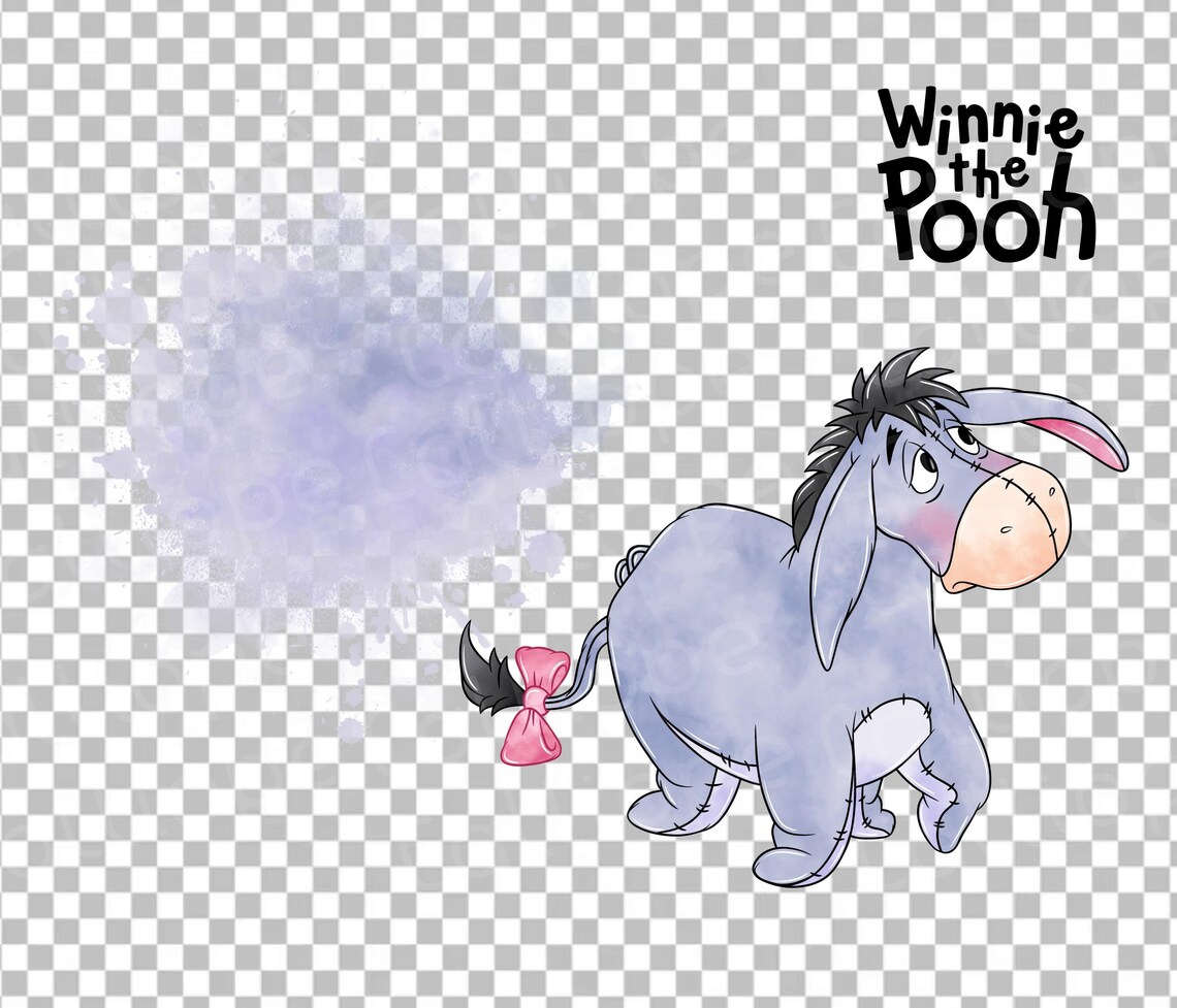 Hand-drawn Eeyore Watercolor Clipart: Winnie the Pooh Illustration ...