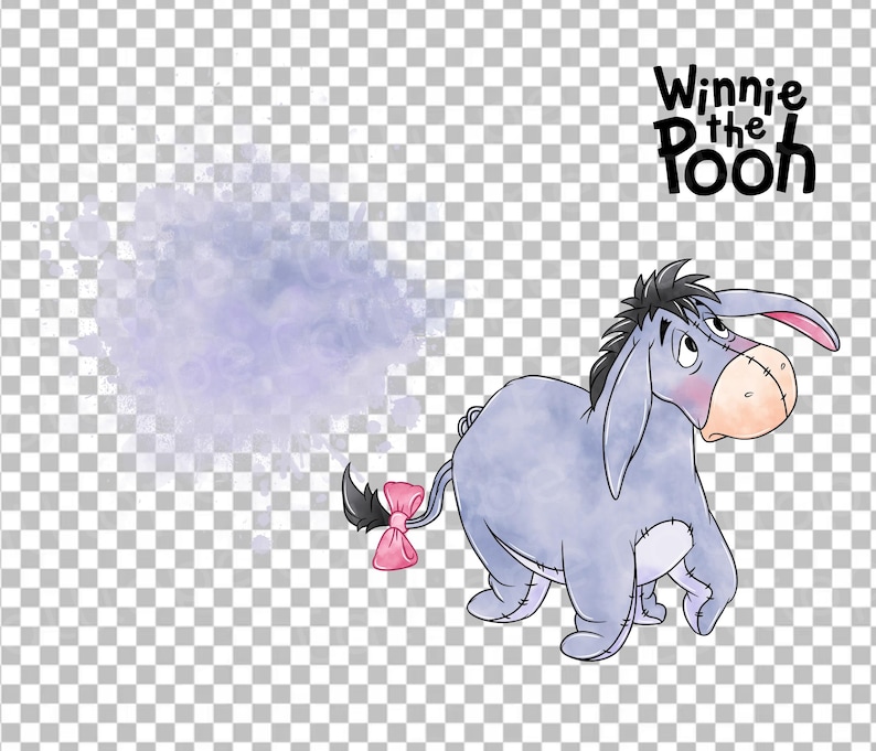 Hand-drawn Eeyore Watercolor Clipart: Winnie the Pooh Illustration ...