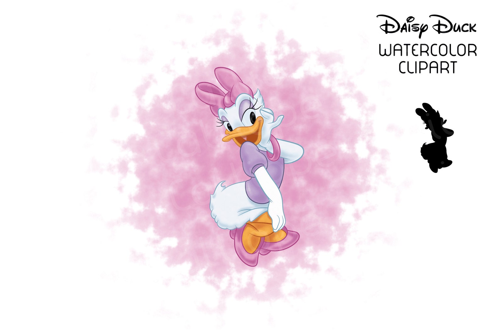 Daisy Duck Clipart: Handmade PNG & Outline (digital Download) - Etsy