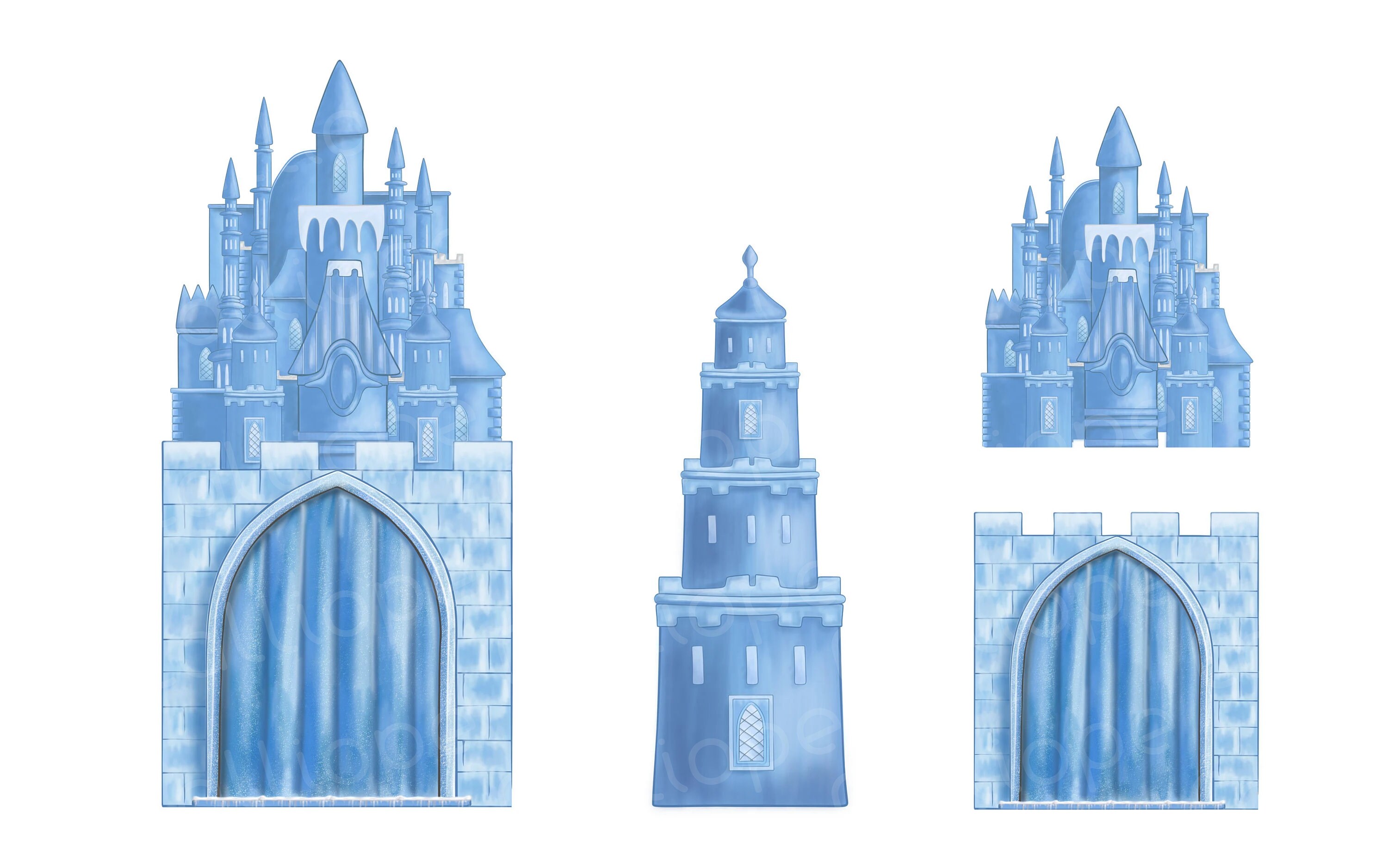 Blue Castle. Frozen Castle - Etsy