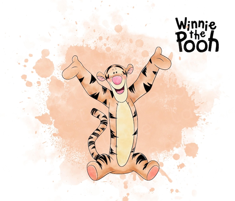 Hand-drawn Tiger Winnie the Pooh, Watercolor PNG Illustration, Classic ...