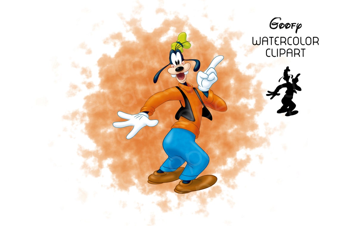 Goofy Clipart: Mickey Mouse Friend, PNG & Outline (digital Download) - Etsy
