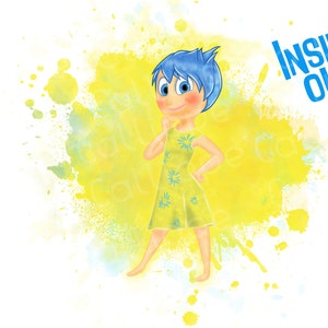 Joy, Inside Out Watercolor Clipart, Cute Cartoon, PNG, High Resolution ...