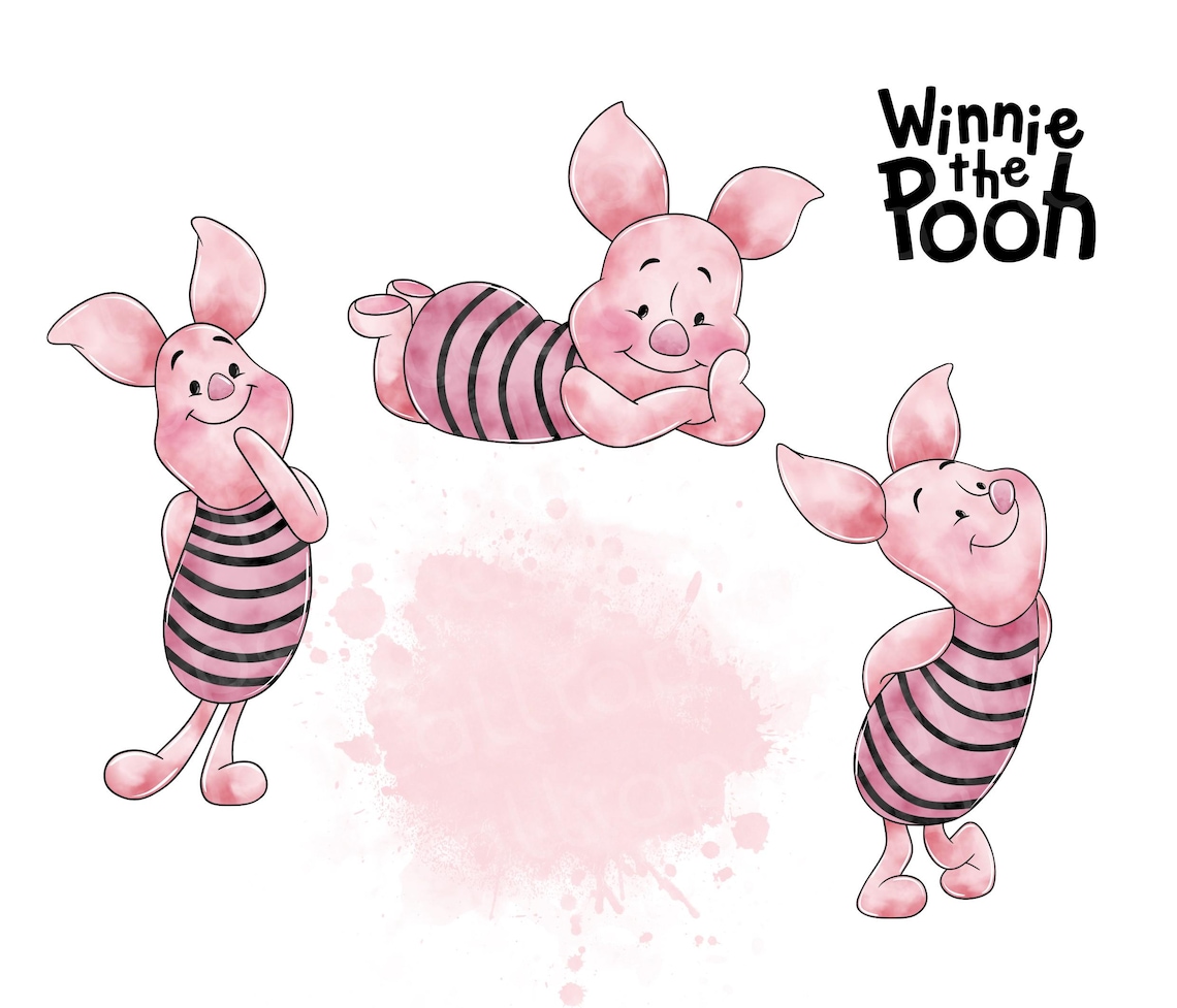 Hand-drawn Piglet Winnie the Pooh, Watercolor PNG Illustration, Classic ...