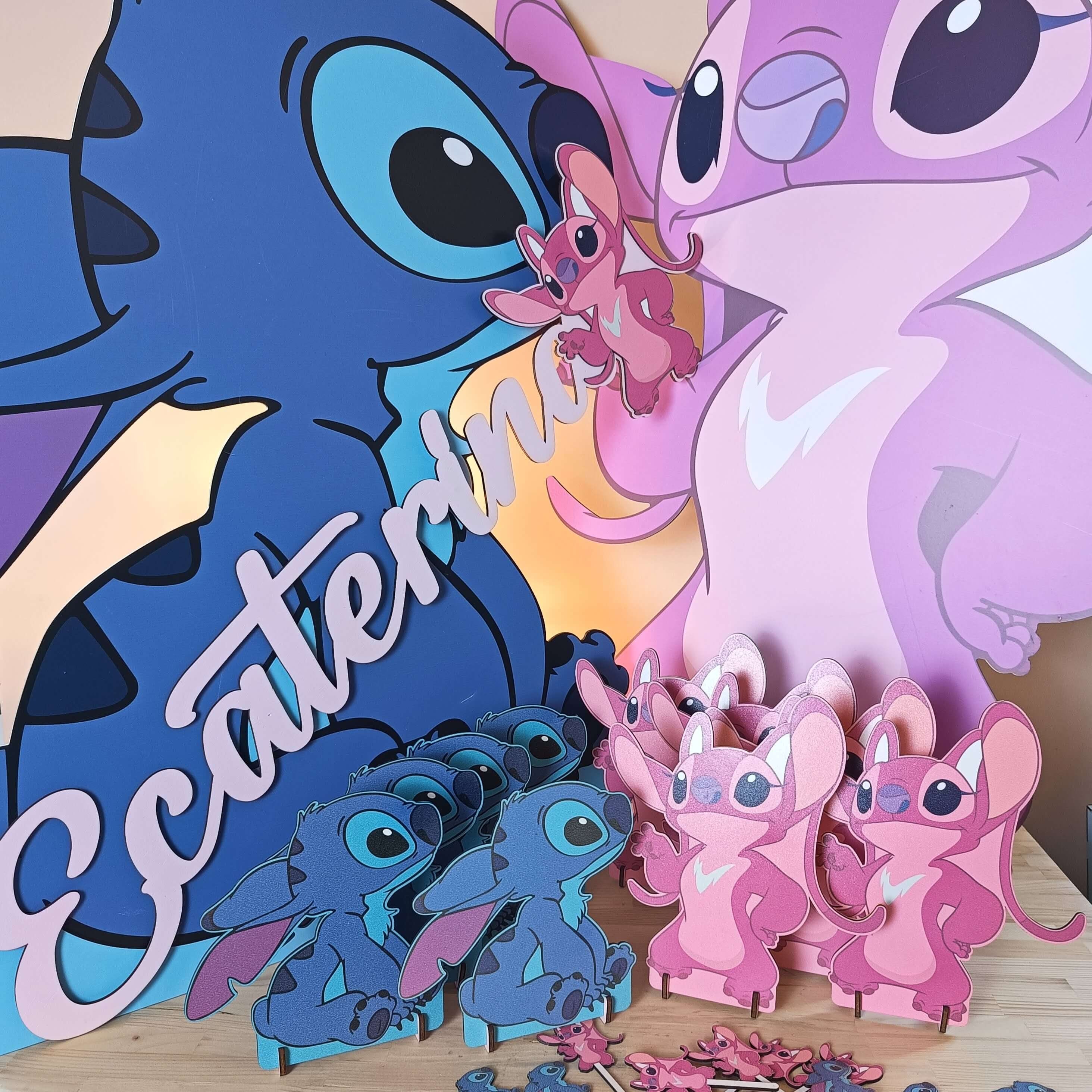 Stitch and Angel - Photo Corner Silhouette. Party Deco. Digital File - Etsy