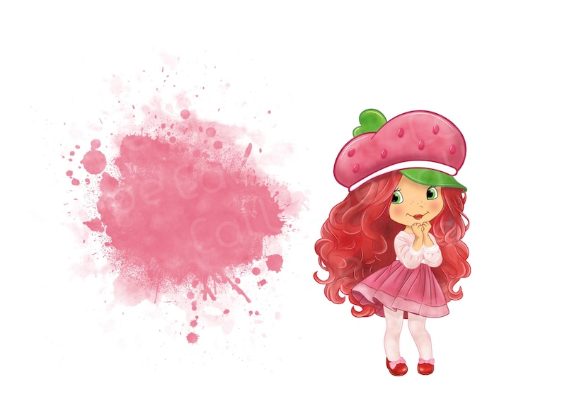 Strawberry Cute Girl, Watercolor PNG Illustration, High Resolution ...