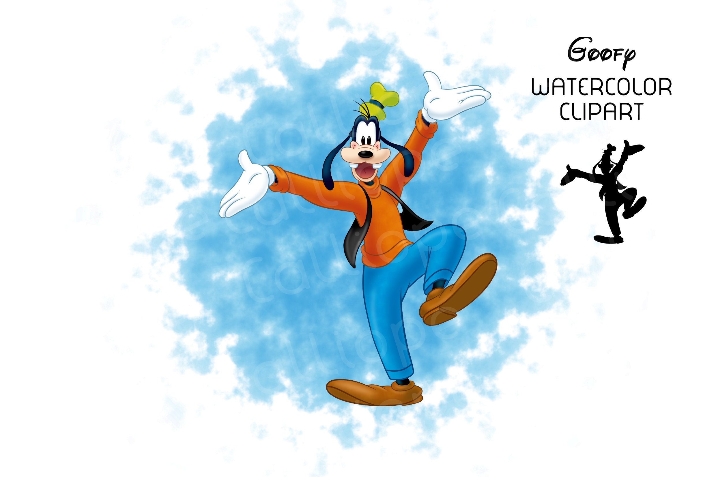 Goofy Clipart: Mickey Mouse Friend, PNG & Outline (digital Download) - Etsy