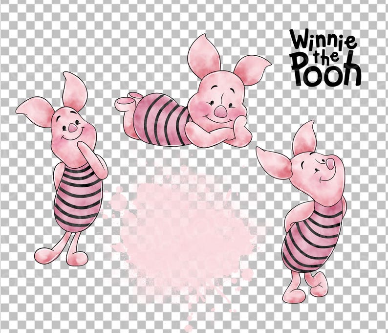 Hand-drawn Piglet Winnie the Pooh, Watercolor PNG Illustration, Classic ...