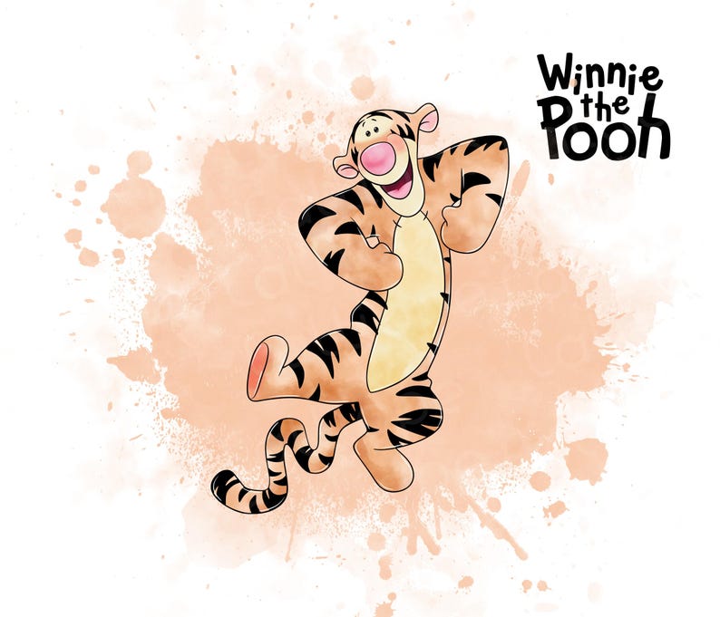 Hand-drawn Tiger Winnie the Pooh, Watercolor PNG Illustration, Classic ...