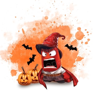 Anger Inside Out Halloween Clipart: Cartoon PNG (digital File) - Etsy